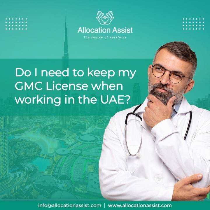 Do I need to keep my GMC license registration when working in the UAE ...